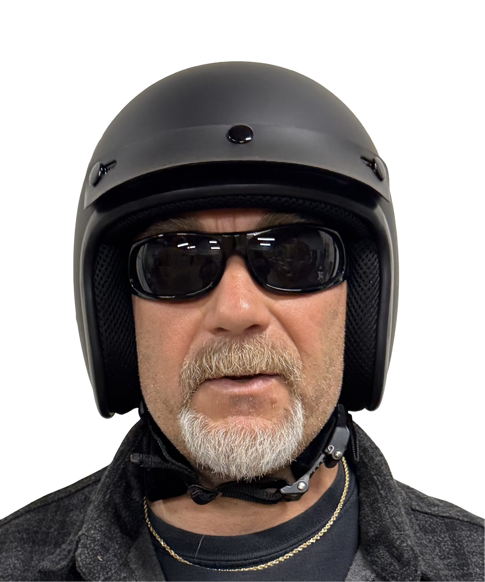 BADASS Open Face 3/4 Bare Bones Smallest DOT Certified Open Face Motor – Route 32 Riding Gear