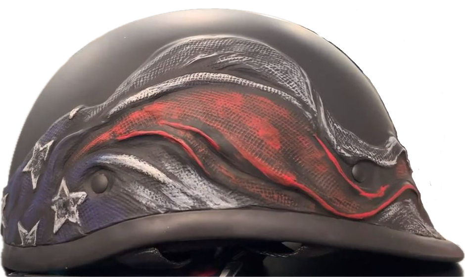 American BADASS Scars & Stripes Smallest DOT Certified Motorcycle Helm ...