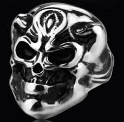 R129 Stainless Steel Smiling Skull Biker Ring – Route 32 Riding Gear